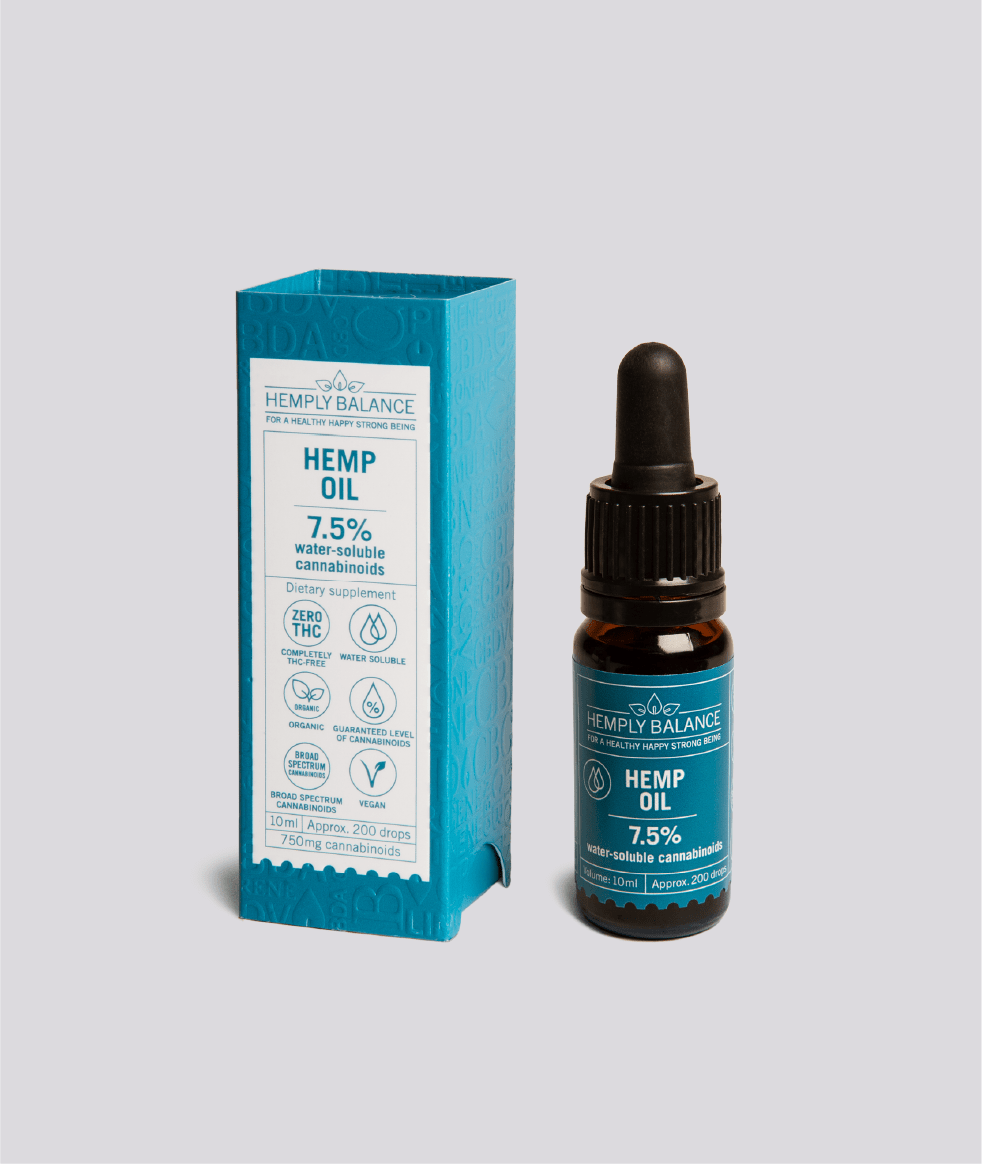 Hemply Balance - CBD Hemp Oil 7.5% water soluble 750mg cannabinoids